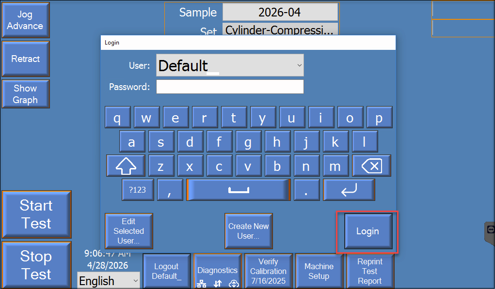 How do I log into ForneyLink Interface on a new ForneyVault machine?