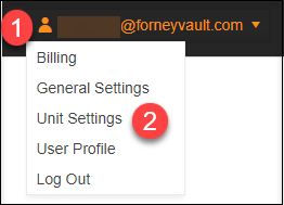 How do I select different units in ForneyVault®?