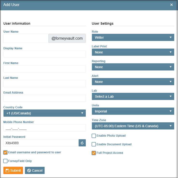 How do I manage ForneyVault® users?